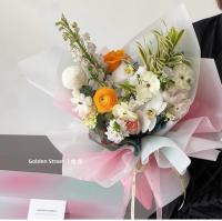 China Flower Wrapping Paper in Many Colors Hansu Paper for Gradient Color Candy Glass Waterproof Plastic Bouquet Packaging Material for sale