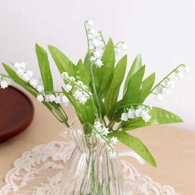China Simulated small lily of the blue ins style fresh and light decorative items, wedding bride's hand bouquet, plastic artificial flower factory wholesale for sale