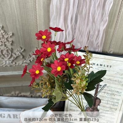China Small wildflowers, fake flowers, simulated flower bouquets, handmade flowers for weddings, artificial silk flowers, wedding scenery decoration, floor arrangement for sale