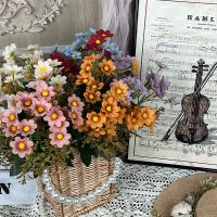 China Small wildflowers, fake flowers, simulated flower bouquets, handmade flowers for weddings, artificial silk flowers, wedding scenery decoration, floor arrangement for sale