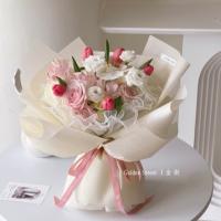 China Embossed Cream Floral Flower Wrapping Paper Waterproof Specialty Paper for sale