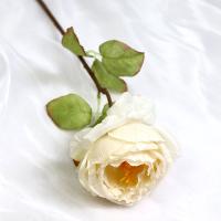 China ins big-headed artificial rose, charred edge rose, artificial flower, home decoration flower, silk flower, wedding bouquet for sale