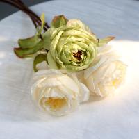 China ins big-headed artificial rose, charred edge rose, artificial flower, home decoration flower, silk flower, wedding bouquet for sale