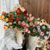 China Simulated Flower Roses, 6 Head Dora Rose Waterfall, Fake Flower Decoration, Wedding Bouquet Wholesale Scene Decoration for sale