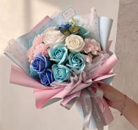 China Soap Flower Valentine's Day Mother's Day Soap Rose Bouquet Single Carnation Soap Flower for sale