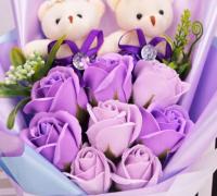 China Soap Rose Bouquet Gift Box Soap Artificial Flower with Bear and Led Birthday Valentine Wedding Gift for sale