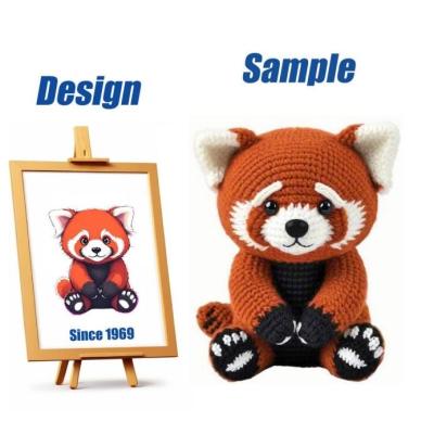 China Knitted Toy Stuffed Plushies Custom Plush Cute Amigurumi Panda Stuffed Plush Wild Animal Toys Panda Crochet Plush Doll for sale
