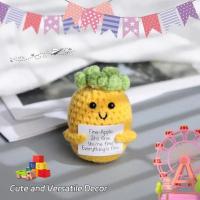 China Adorable Positive Energy Ornament Handmade Crochet Pineapple Plush Doll for Party Decorations for sale