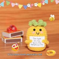 China Adorable Positive Energy Ornament Handmade Crochet Pineapple Plush Doll for Party Decorations for sale