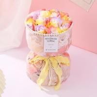 China Handmade Soap Flower Bouquet Valentine Gift Graduation Children Day Decorative Wedding Favor Soap Rose Finished for sale