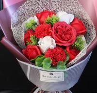 China Soap Flowers Mother's Day Valentine's Day Gifts Bouquet Handmade Rose Soap Dried Flower Gift Box for sale