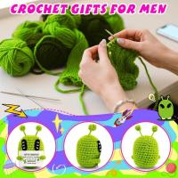 China Handmade Knit Positive Extraterrestrial Martian Doll Birthday Classmate Fathers Graduation Gifts Crochet Doll for sale