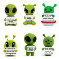 China Handmade Knit Positive Extraterrestrial Martian Doll Birthday Classmate Fathers Graduation Gifts Crochet Doll for sale