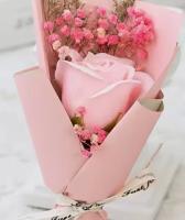 China Mini Soap Rose Bouquet Unique Bulk Wedding and Valentine's Day Gifts Dried Soap Flowers for sale