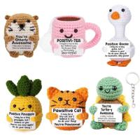 China Handmade Cotton Crochet Positive Animal Doll, Inspirational Emotional Support Gift for All Occasions for sale