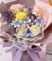China Mini Eco-Friendly High Quality Rose Bouquet Soap Flowers Christmas Wall Decor New Design Artificial Immortalized Decorative for sale