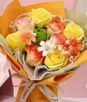 China Mini Eco-Friendly High Quality Rose Bouquet Soap Flowers Christmas Wall Decor New Design Artificial Immortalized Decorative for sale