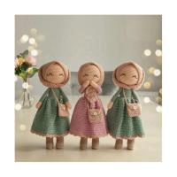 China Muslim Hijab Crochet Doll, 11-30cm 100% Cotton Amigurumi for Ramadan/Eid Gifts for sale