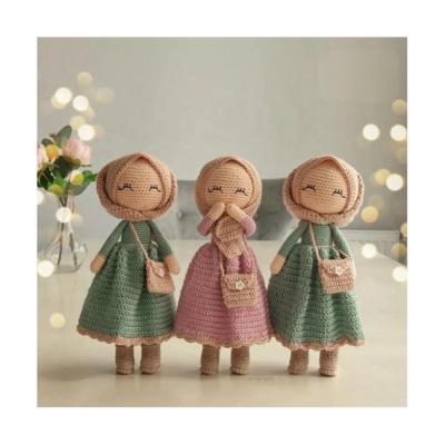 China Muslim Hijab Crochet Doll, 11-30cm 100% Cotton Amigurumi for Ramadan/Eid Gifts for sale