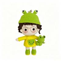China Customize Crochet Handmade Mini Doll Beautiful Baby Gift Stuffed Toy Crochet Baby Doll Keychain for Girls and Boys for sale