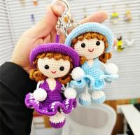 China Customize Crochet Handmade Mini Doll Beautiful Baby Gift Stuffed Toy Crochet Baby Doll Keychain for Girls and Boys for sale