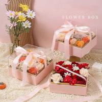 China Luxury Handmade Forever Soap Flower Rose Bouquet in Acrylic Box, Elegant Scented Soap Flower Gift for Valentine's Day, Christmas & Birthday for sale