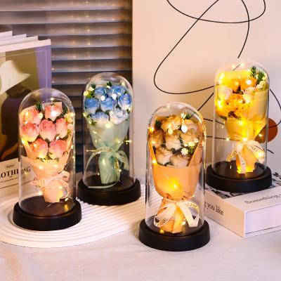 China Handmade Soap Rose Flower Bouquet Gift Box, Long Lasting Fragrance Soap Flower Bouquet for Valentine Christmas Birthday Wedding Custom Logo Gift for sale