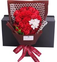 China Carnation Soap Flower Hydrangea Bouquet Rose Soap Bouquet Gift Box for sale