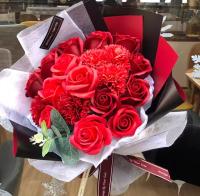 China Valentines Day Soap Flower Artificial Rose Handmade Bouquet Creative Birthday Gift for sale