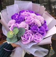 China Valentines Day Soap Flower Artificial Rose Handmade Bouquet Creative Birthday Gift for sale