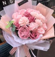 China Valentines Day Soap Flower Artificial Rose Handmade Bouquet Creative Birthday Gift for sale