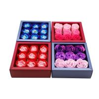China Floral Scented Bath Soap Rose Gift Box, 5cm Diameter Bath Rose Petal Soap for Valentine Mother Christmas Wedding Favor OEM ODM for sale