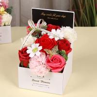 China Boxed Fabric Soap Flower Bouquet, Mini Soap Rose Gift Box for Valentine Mother Father Christmas Graduation Halloween Wedding for sale