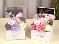 China Boxed Fabric Soap Flower Bouquet, Mini Soap Rose Gift Box for Valentine Mother Father Christmas Graduation Halloween Wedding for sale
