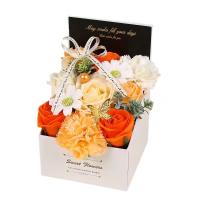 China Boxed Fabric Soap Flower Bouquet, Mini Soap Rose Gift Box for Valentine Mother Father Christmas Graduation Halloween Wedding for sale