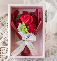 China Romantic Eternal Rose Soap Flower Bouquet Gift Box for Her Scented Preserved Flower Anniversary Birthday Valentine's Day Gif for sale