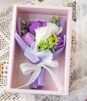 China Romantic Eternal Rose Soap Flower Bouquet Gift Box for Her Scented Preserved Flower Anniversary Birthday Valentine's Day Gif for sale