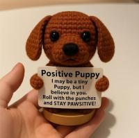 China Handmade Positive Crochet Puppy Soft Plush Anime Keychain Doll with Cotton Filling Weighted for Home Baby or Birthday Gift for sale