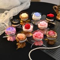 China Handmade Mini Soap Rose Bouquet Dried Flower Gift Model HBL006 Wool Foam Linen Soap Flower for Wedding Valentine Corporate Holiday Decor for sale