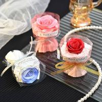 China Handmade Mini Soap Rose Bouquet Dried Flower Gift Model HBL006 Wool Foam Linen Soap Flower for Wedding Valentine Corporate Holiday Decor for sale