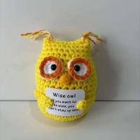 China New Positive Potato Handmade Inspirational Crochet Knitted Doll Emotional Support Cute Knitted Positive Wise Owl for sale