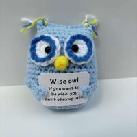 China New Positive Potato Handmade Inspirational Crochet Knitted Doll Emotional Support Cute Knitted Positive Wise Owl for sale