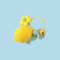 China Cute Mini Lemon Style Keychain Knitted Crochet Wool Thread Keychain Handmade Fashionable Bag Accessory for sale