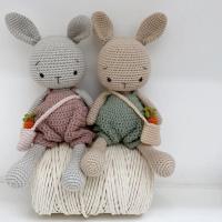 China Wholesale Handmade Knitted Amigurumi Crochet Plush Animal Dolls Cotton Stuffed Bunny Toys for Kids for Sleep for sale