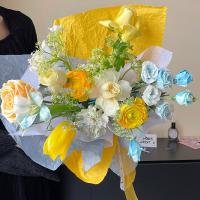 China Luxury Handmade Soap Flower Bouquet Mixed Rose Sunflower Magnolia Polyester Artificial Flower Model  Modern Gift Bouquet for Birthday Wedding Valentine Holiday Decor for sale
