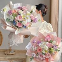 China Luxury Handmade Soap Flower Bouquet Mixed Rose Sunflower Magnolia Polyester Artificial Flower Model  Modern Gift Bouquet for Birthday Wedding Valentine Holiday Decor for sale
