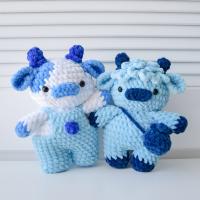 China Custom Pink Plushie Cow Toy Strawberry Cow Amigurumi Crochet Doll with Plush Animal Stuffed Animal Toys for sale