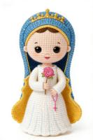 China Kiva Handmade Crochet Saint Doll, Cute Religious-Style Plush Toy, Creative Hand-Knitted Doll for sale