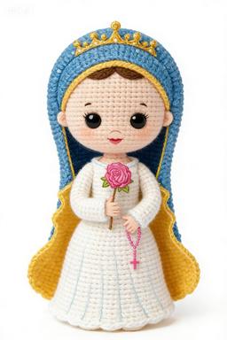 China Kiva Handmade Crochet Saint Doll, Cute Religious-Style Plush Toy, Creative Hand-Knitted Doll for sale