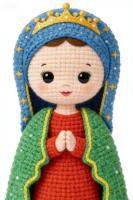China Kiva Handmade Crochet Saint Doll, Cute Religious-Style Plush Toy, Creative Hand-Knitted Doll for sale